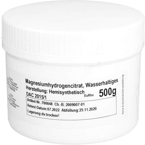 MAGNESIUMHYDROGENCITRAT wasserhaltig Pulver (500 g)