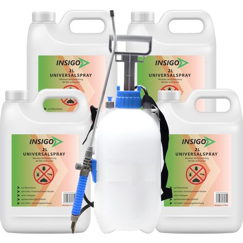 INSIGO Universal Insektenspray mit 5L Drucksprüher (4x2 l)